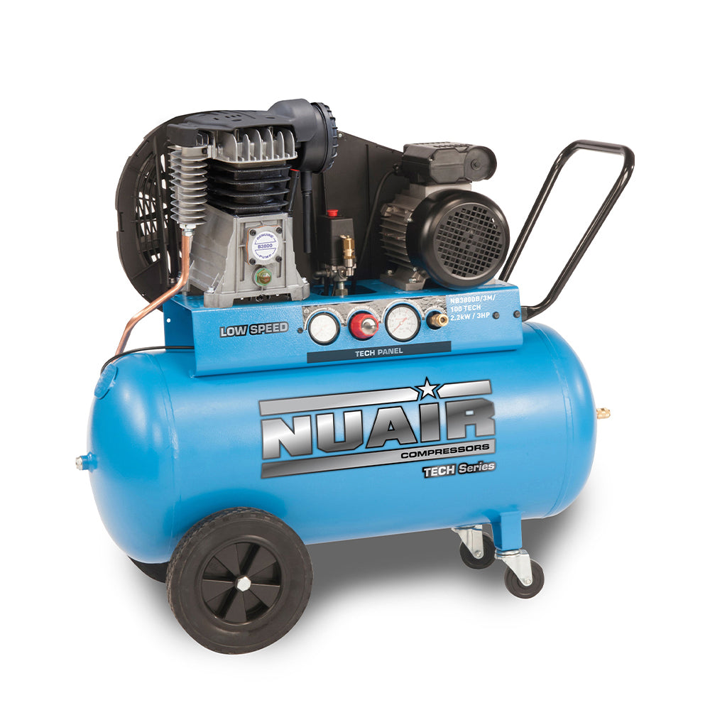 NuAir Quiet 100l Air Compressor NB3800B/100/3M Q-TECH PRO - PORTABLE ...